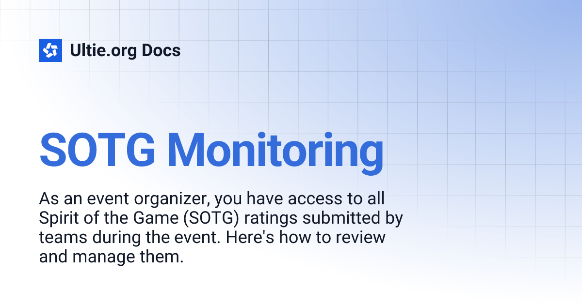 SOTG Monitoring | Ultie.org Docs